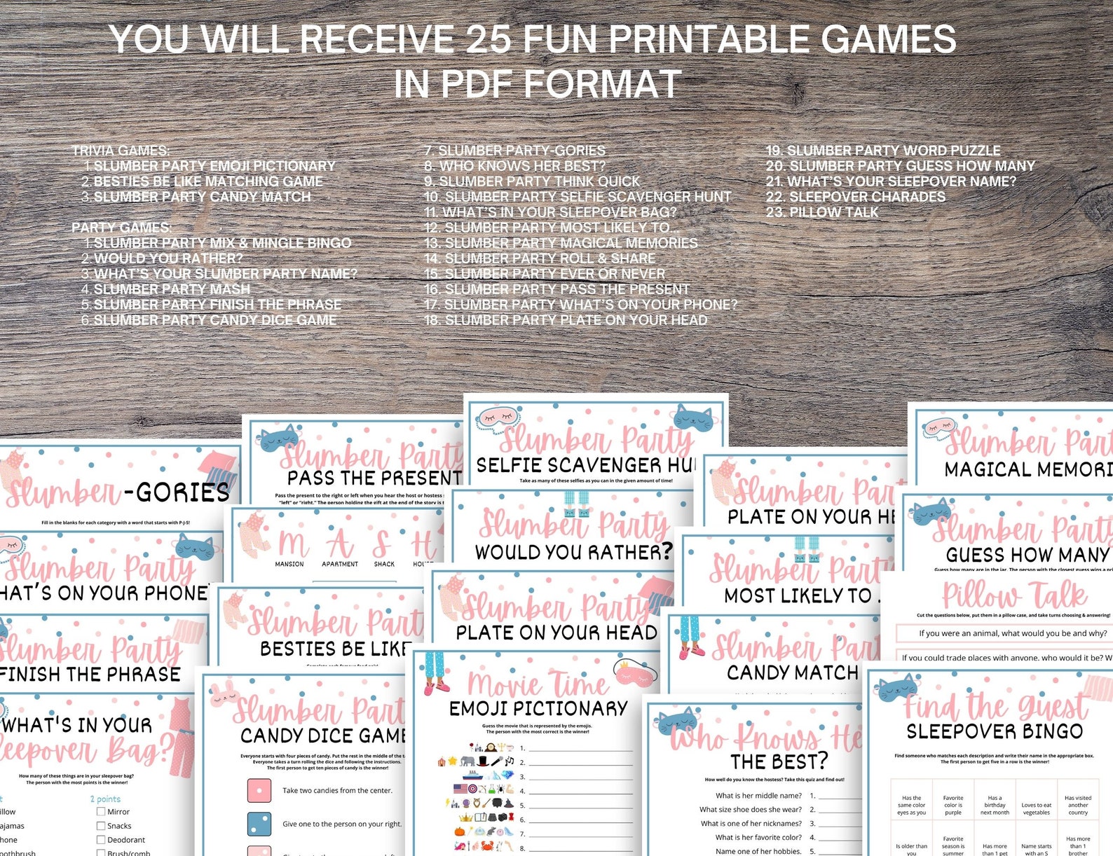 Sleepover Games MEGA Bundle: 25 Pajama Party Games for Tweens and Teens ...