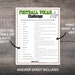 Football Vocabulary Quiz Game: Trivia Night Party (digital Download) - Etsy