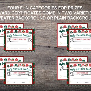 Ugly Sweater Contest Kit, Ugly Sweater Awards, Ugly Sweater Contest ...
