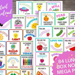 Lunch Box Notes Mega Pack, Back to School Lunch Box Notes, Encouraging ...