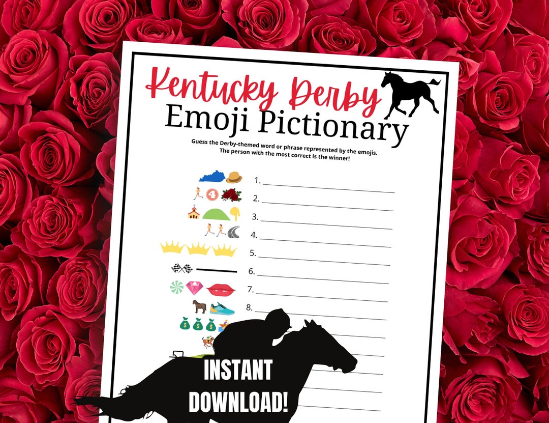 Kentucky Derby Emoji Pictionary Game: Printable Party Activity (digital ...