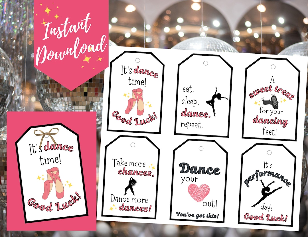 Dance Treat Tags, Dance Team Gift Tags, Dance Goodie Bag Tags ...