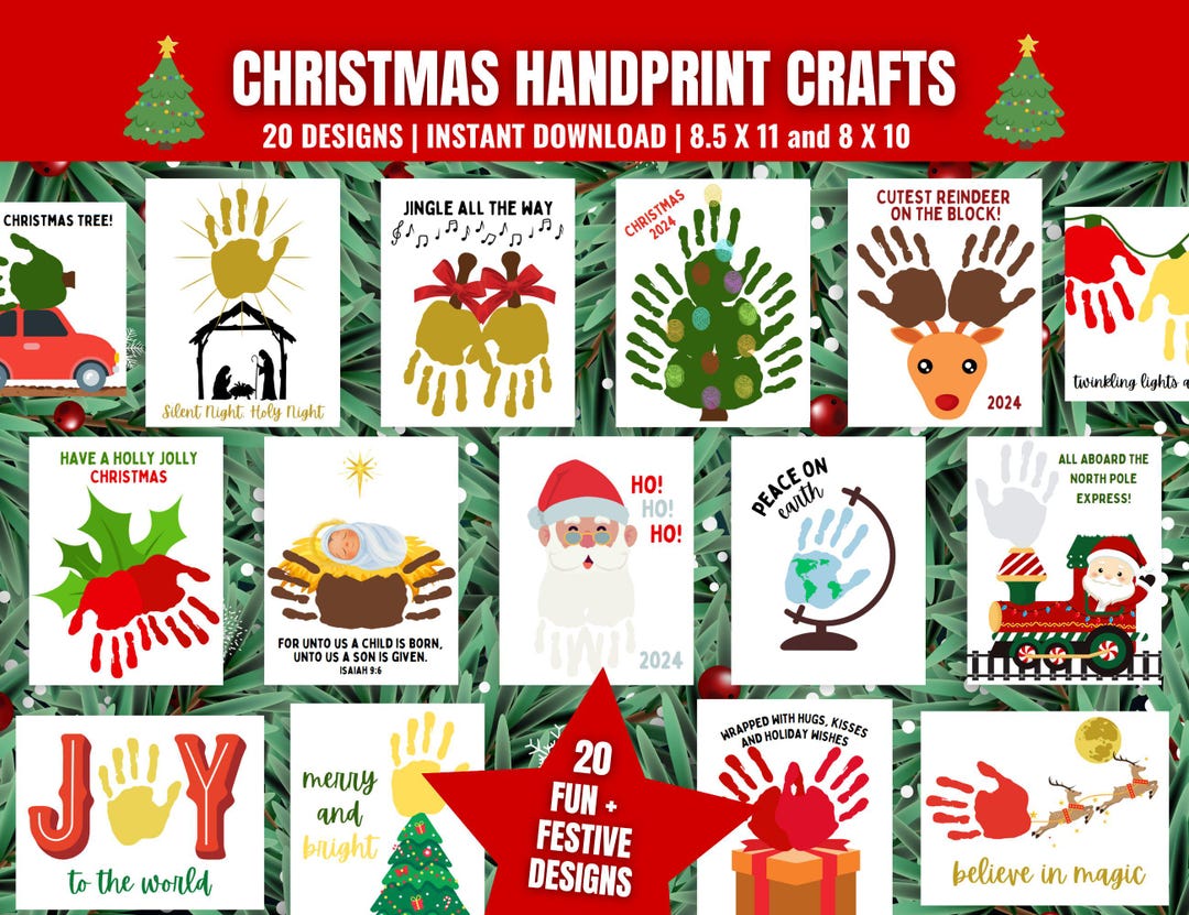 Christmas Handprint Crafts, Holiday Handprint Craft Templates ...