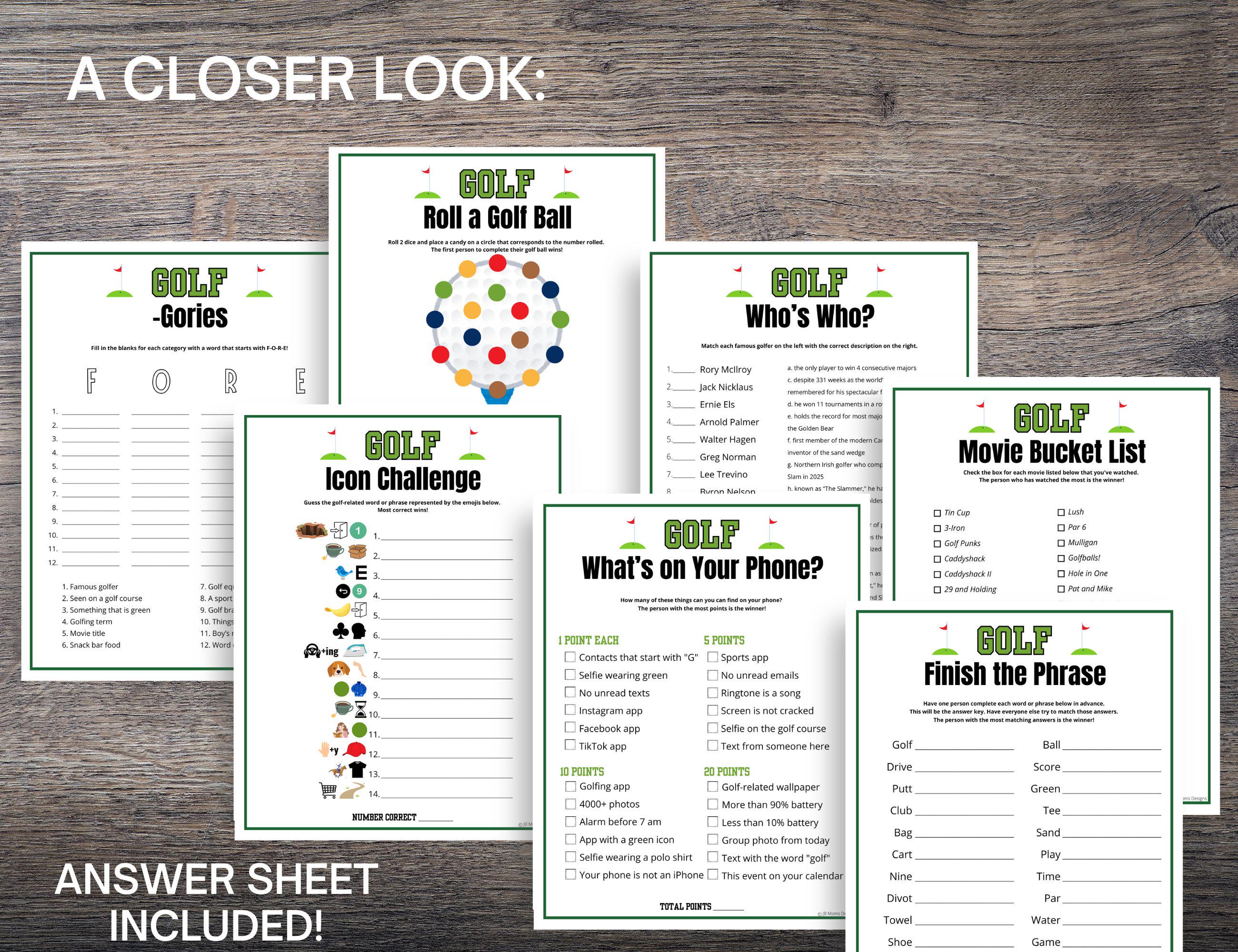 Golf Party Games MEGA Bundle: Trivia, Emoji Pictionary, and More ...