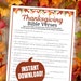 Thanksgiving Bible Verses Trivia Game: Christian Printable (digital ...