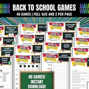 Back to School Games Bundle, First Day of School Games, Back to School ...