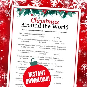 Christmas Around the World Trivia Game: Family Holiday Quiz (instant ...
