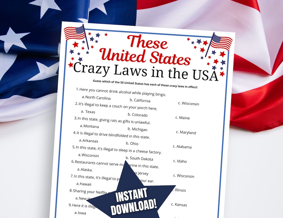 American States Trivia Game: Patriotic 4th of July Quiz (digital ...