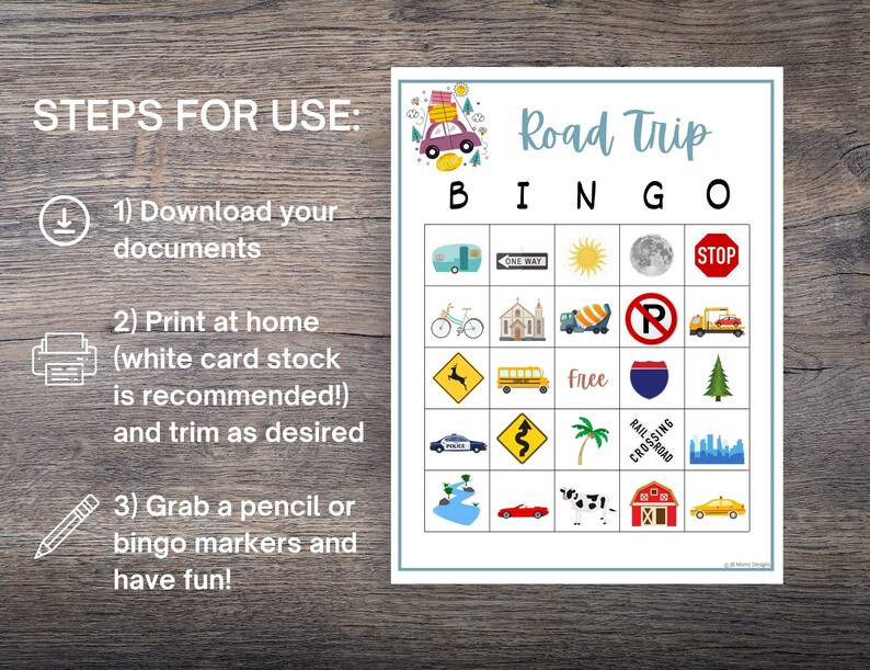 Road Trip Bingo Fun Road Trip Activity for Kids of All Ages - Etsy