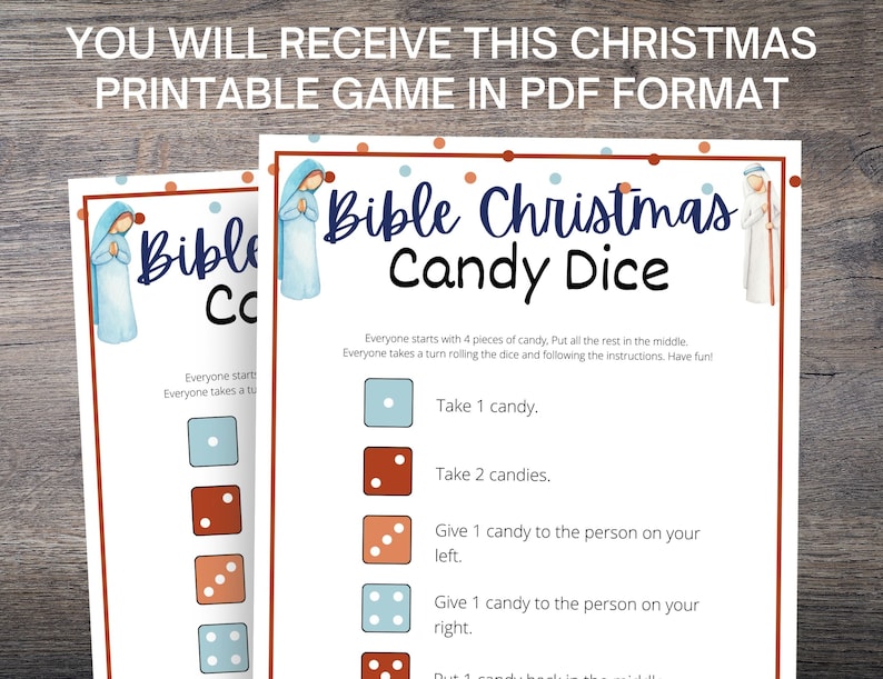 Bible Christmas Candy Dice Game, Christian Christmas Game, Church ...
