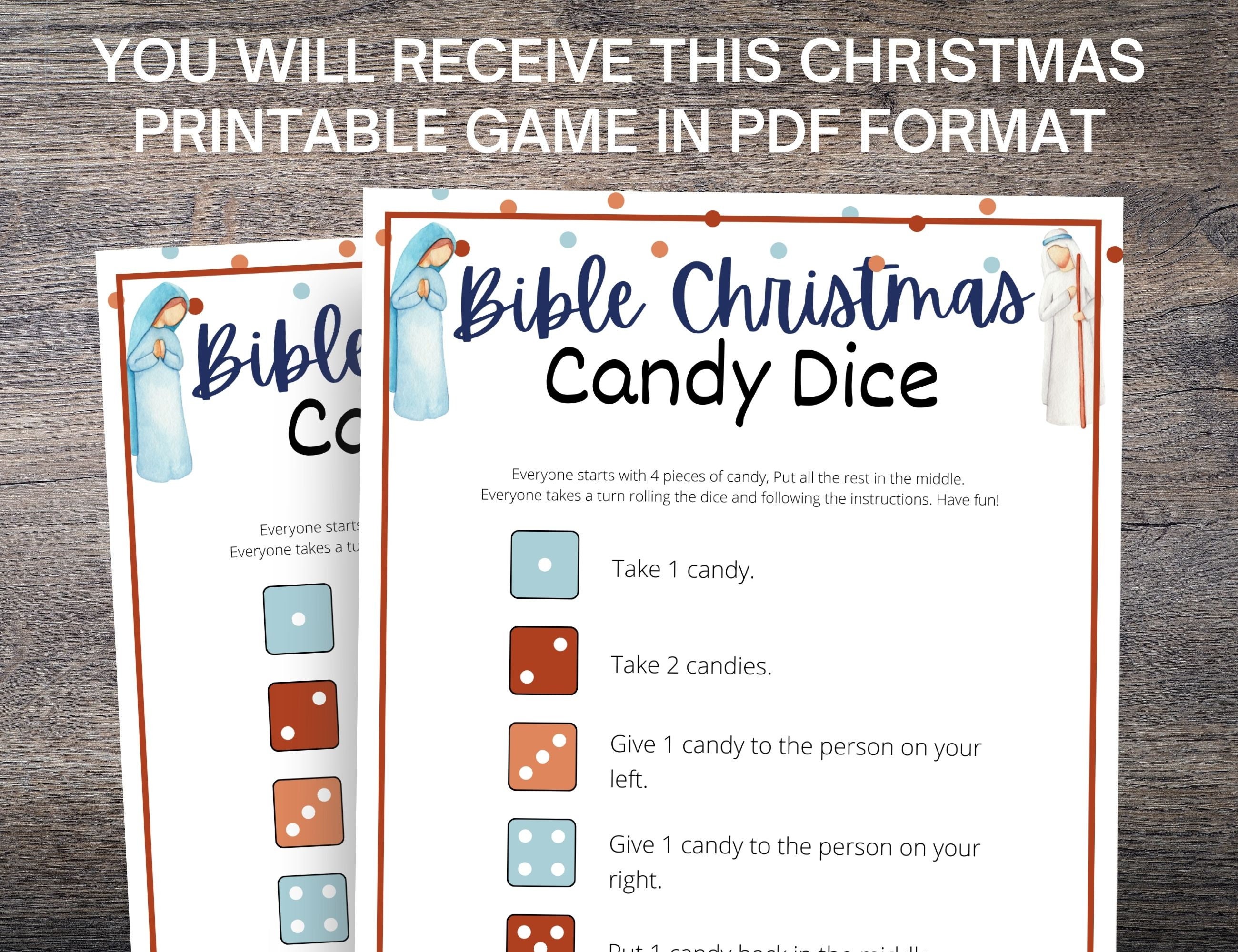 Bible Christmas Candy Dice Game, Christian Christmas Game, Church ...