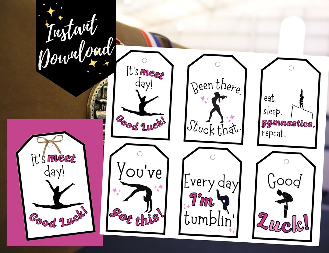 Gymnastics Treat Tags: Team Spirit Goodie Bag Labels (PDF) - Etsy
