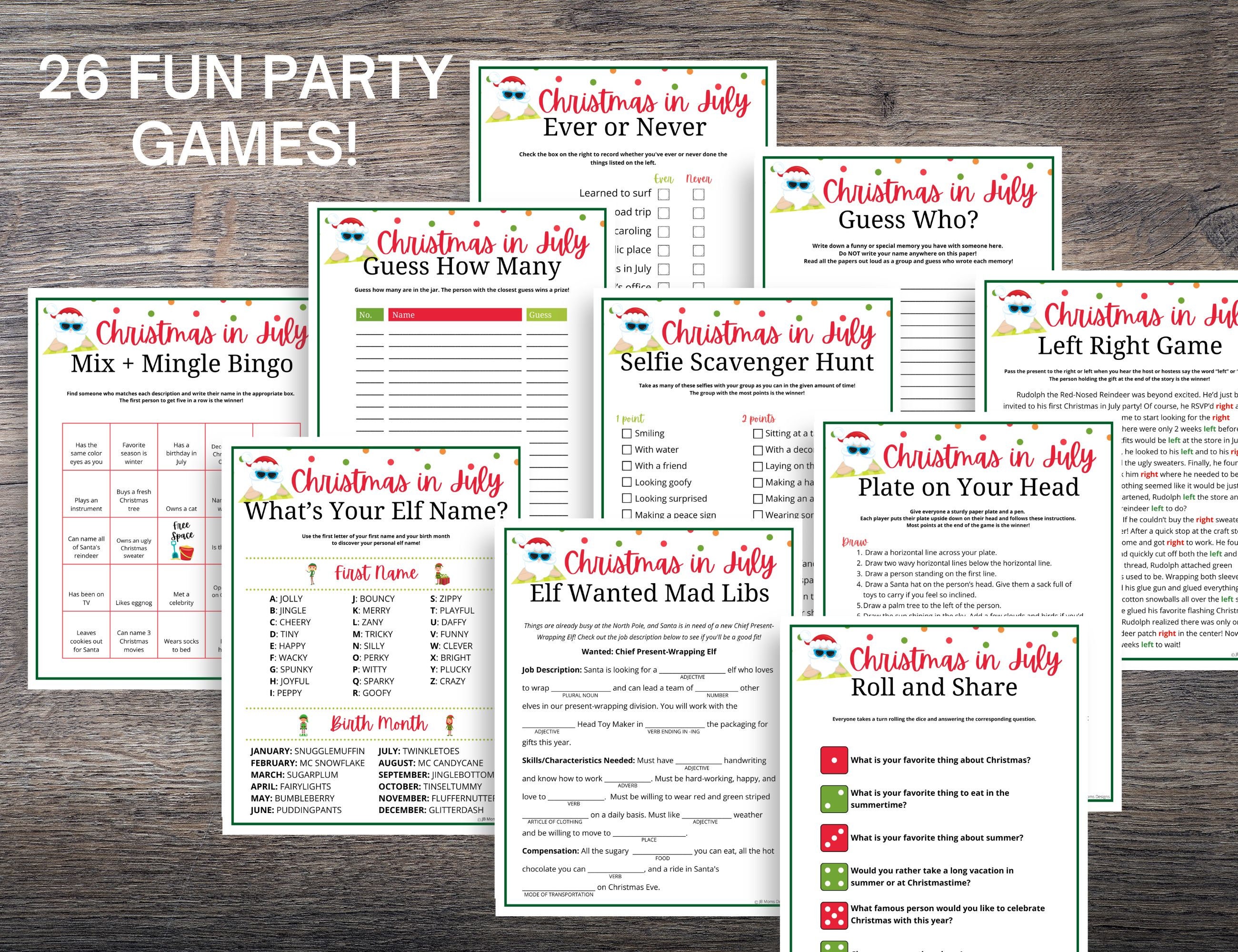 Christmas in July Games: 35 Game MEGA Bundle (printable) - Etsy