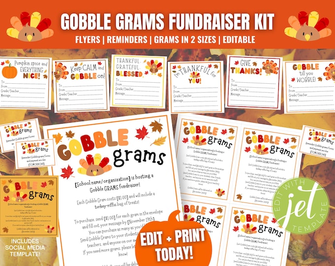 PTA PTO Gratitude Gram Fundraiser Flyer Template, School Fundraiser ...