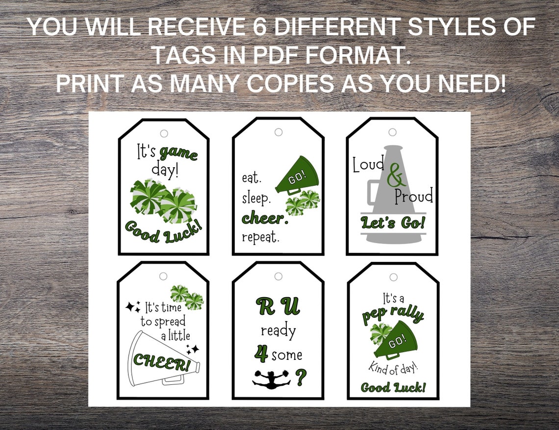 Cheerleading Treat Tags: Cheer Squad Goodie Bag Labels (PDF) - Etsy