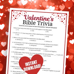 Valentine’s Bible Trivia Game, Valentine's Day Christian Trivia ...