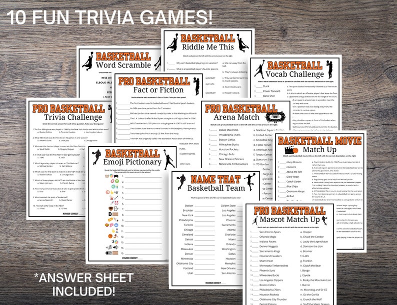 Basketball Party Games MEGA BUNDLE: 30 Pro Games (digital Download) - Etsy