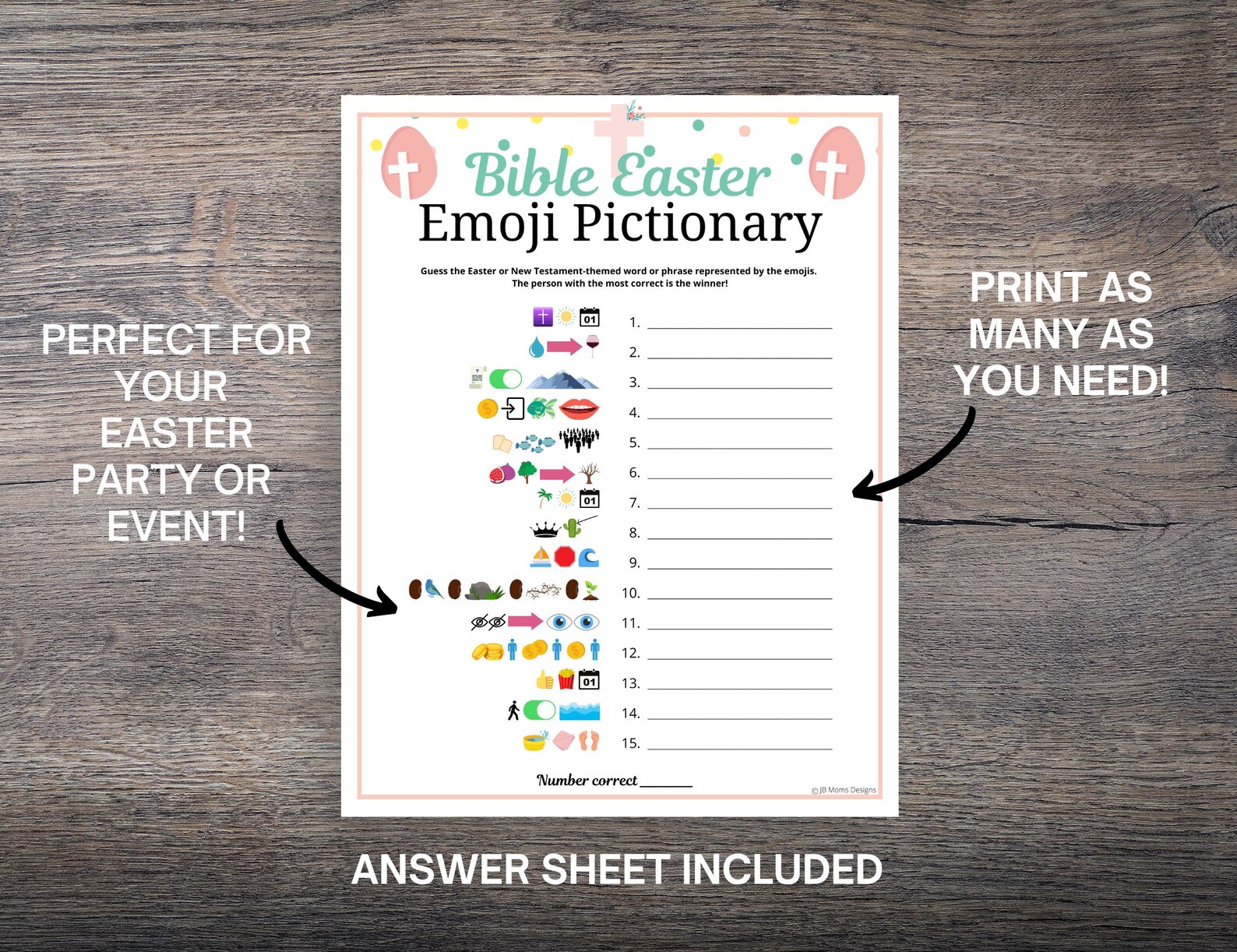 Easter Bible Emoji Pictionary Game, Fun Christian Easter Game, Youth ...