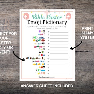 Easter Bible Emoji Pictionary Game, Fun Christian Easter Game, Youth ...