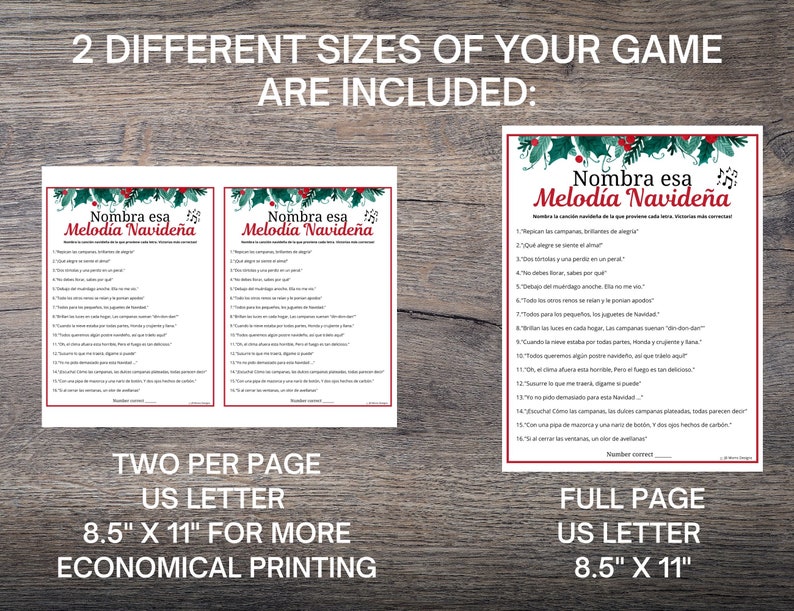 Spanish Christmas Name That Tune Game: Printable Trivia (digital ...