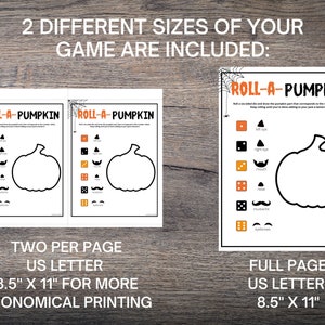 Halloween Roll A Pumpkin Game: Kids Printable Party Activity (PDF) - Etsy