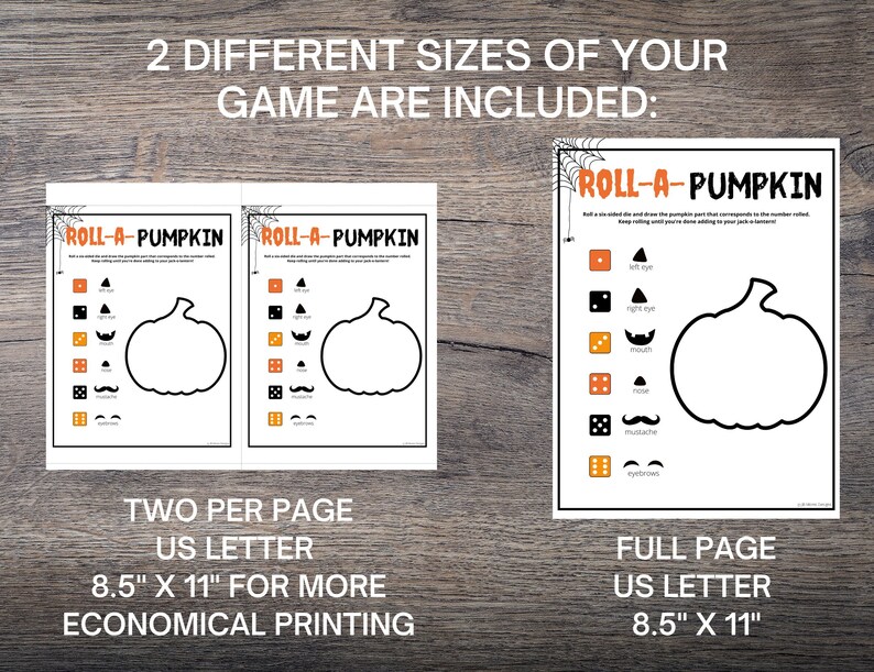 Halloween Roll A Pumpkin Game: Kids Printable Party Activity (PDF) - Etsy