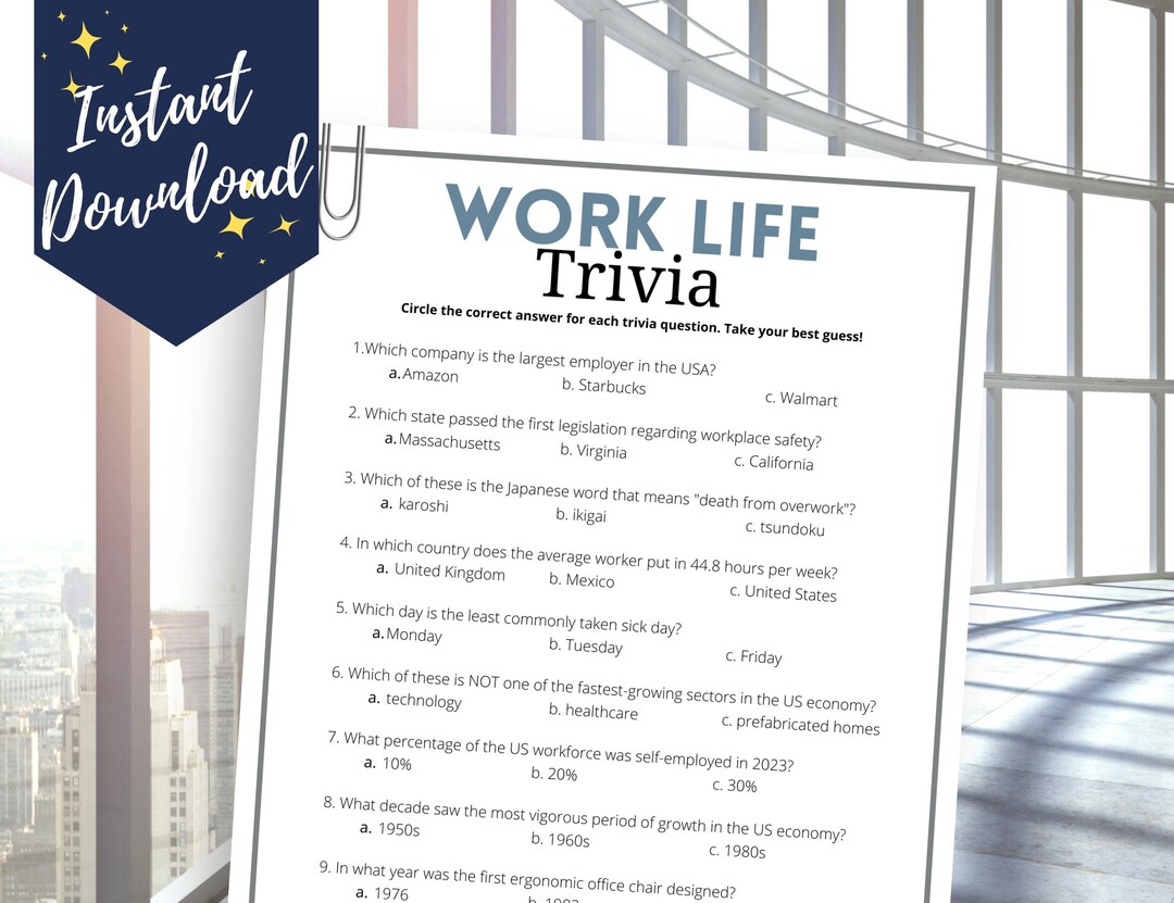 Work Trivia Game Fun Office Party Idea For Team Building Staff