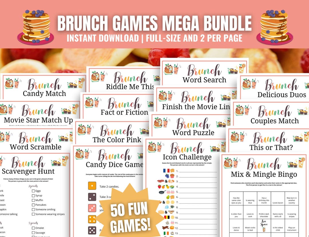 Brunch Games MEGA Bundle: 50 Printable Activities (digital Download) - Etsy