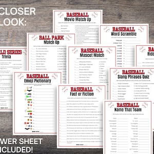 Baseball Trivia Games Bundle: 10 Baseball-themed Party Quizzes and ...