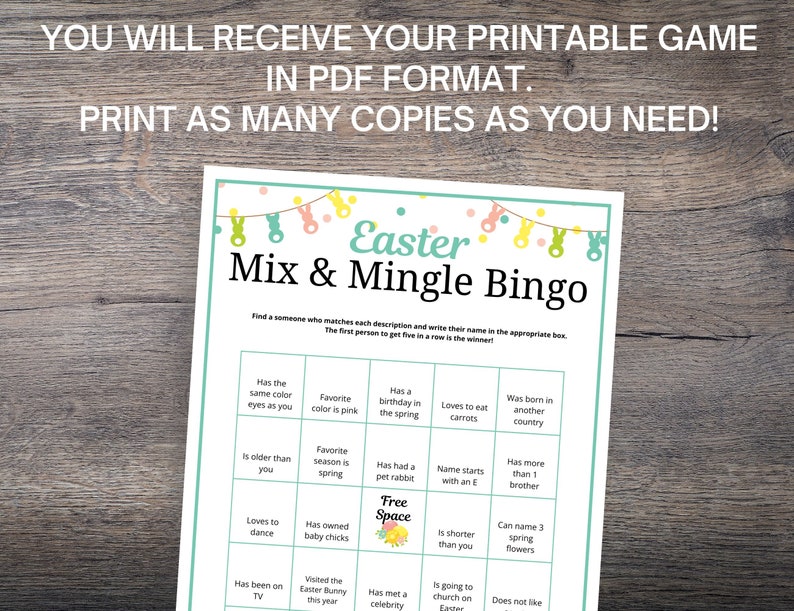 Easter Mix and Mingle Human Bingo Game: Printable Icebreaker Activity ...