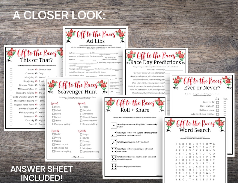 Derby Games MEGA Bundle: 50 Printable Kentucky Party Games (digital ...