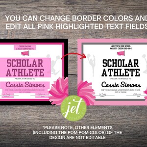 Editable Cheerleading Award Certificates (instant Download) - Etsy