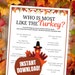 Who is Most Like Turkey, Funny Thanksgiving Game for Kids, Teens ...