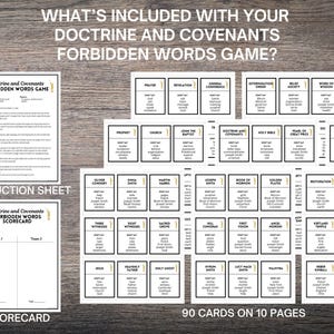 Doctrine and Covenants Forbidden Words Game: LDS Seminary or Sunday ...