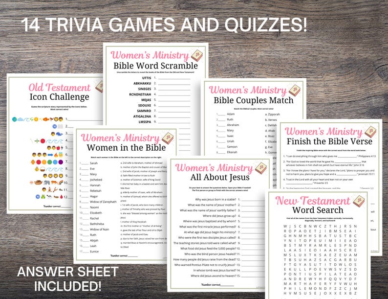 Women's Ministry Games Bundle: Bible Study, Retreat Activities (digital ...