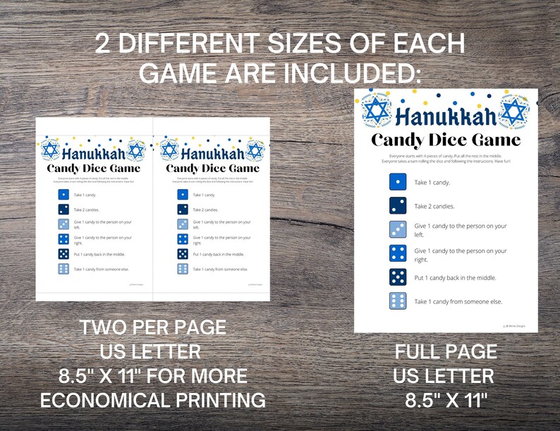 Hanukkah Candy Dice Game for Kids Teens & Adults Fun - Etsy