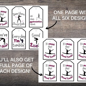 Gymnastics Treat Tags: Team Spirit Goodie Bag Labels (PDF) - Etsy