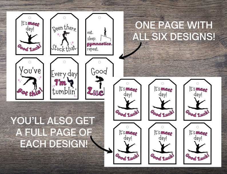 Gymnastics Treat Tags: Team Spirit Goodie Bag Labels (PDF) - Etsy