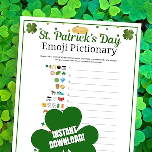St. Patrick’s Day Emoji Pictionary Game, St. Patty's Emoji Game for ...