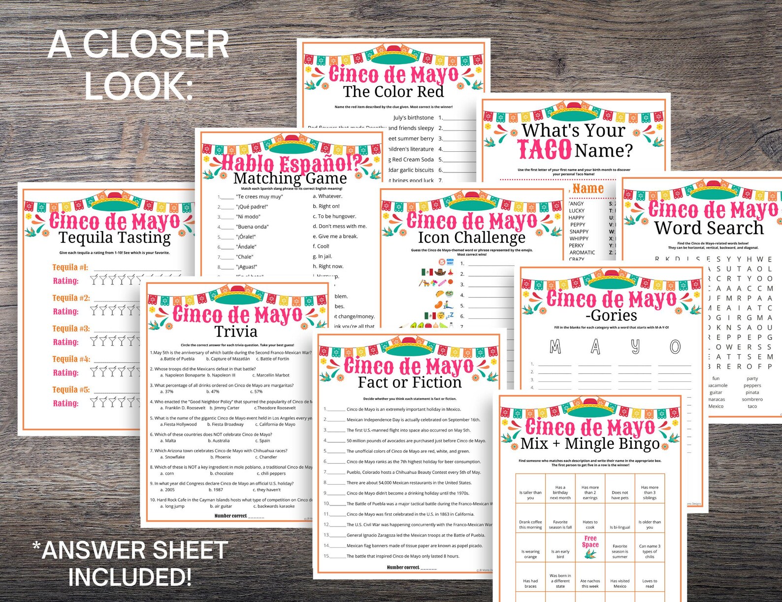 Cinco De Mayo Party Games MEGA Bundle: 45 Fun Games and Activities ...