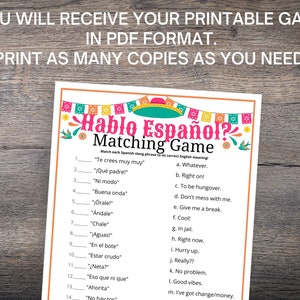 Cinco De Mayo Spanish Quiz Game: Hablo Español Party Activity (digital ...