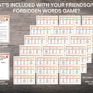 Thanksgiving Forbidden Words Game: Fun Printable Activity (PDF) - Etsy