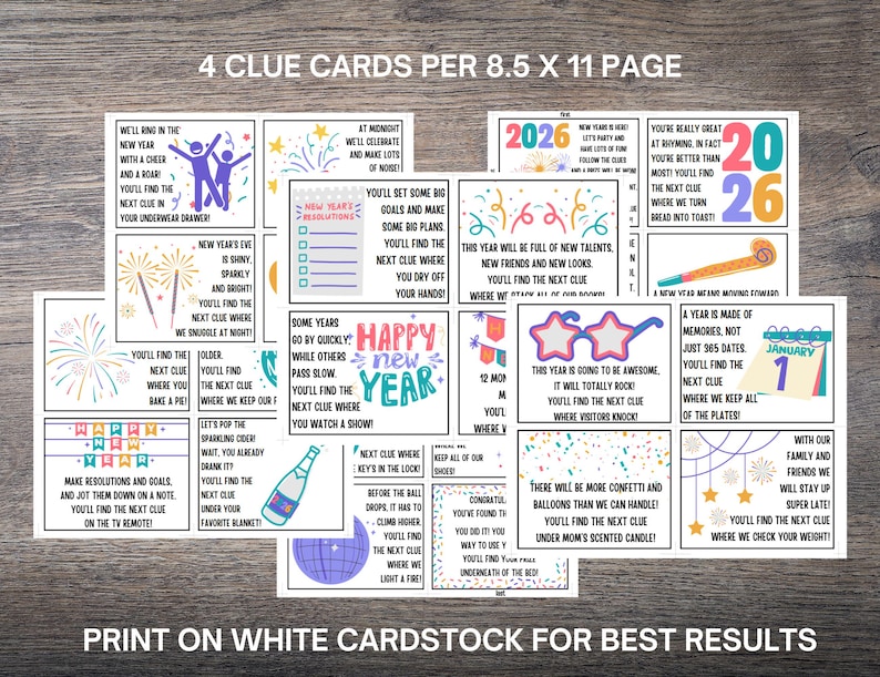 New Years Scavenger Hunt: 24-clue Treasure Hunt (instant Download) - Etsy