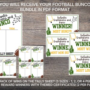 Football Bunco MEGA Bundle: Printable Scorecards, Tally Sheets, Table ...
