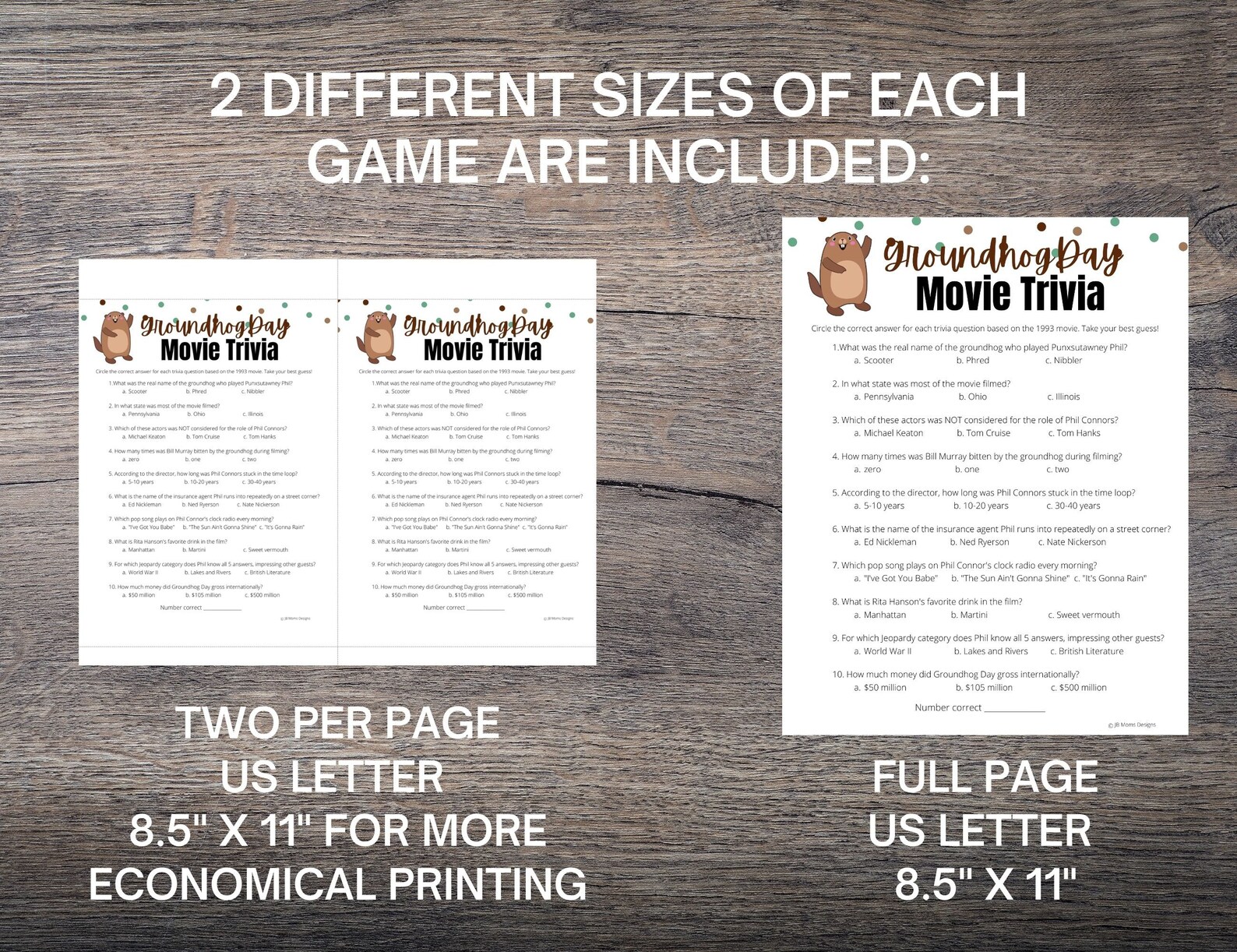 Groundhog Day 3-game TRIVIA Bundle Fun Groundhog Day Party - Etsy