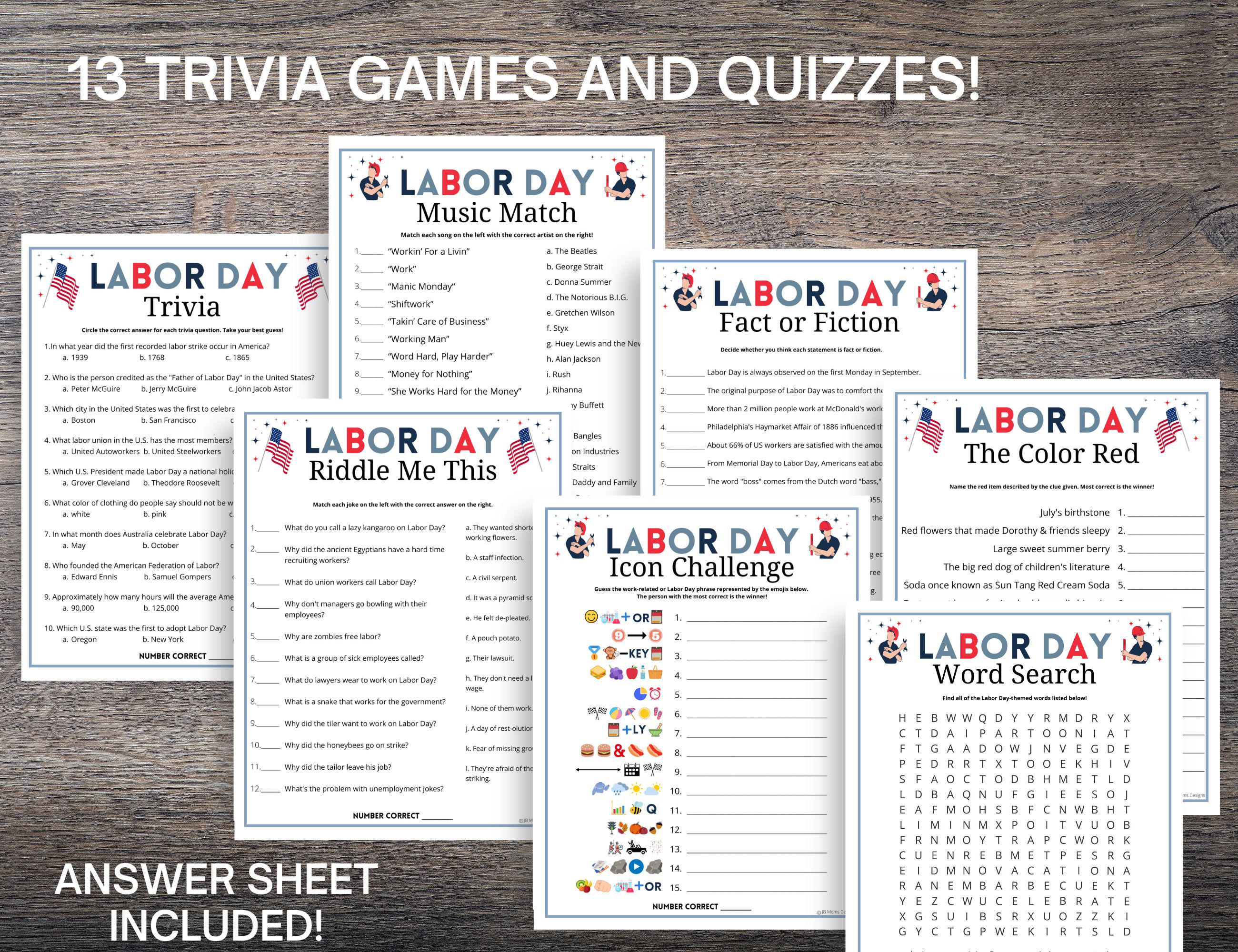 Labor Day Games Bundle: 45 Patriotic Party Activities and Icebreakers ...