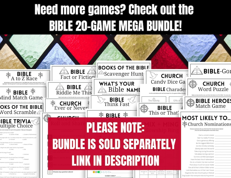 Bible Pictionary Cards: Fun Christian Game (printable, 100 Cards) - Etsy