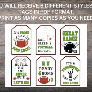 Football Treat Tags: Team Snacks, Good Luck (PDF) - Etsy