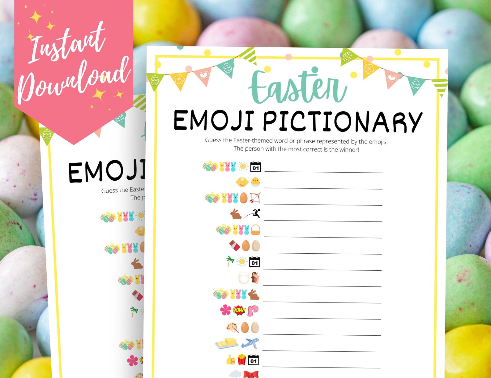 Easter Emoji Pictionary Game Fun Easter Emoji Game for Kids - Etsy