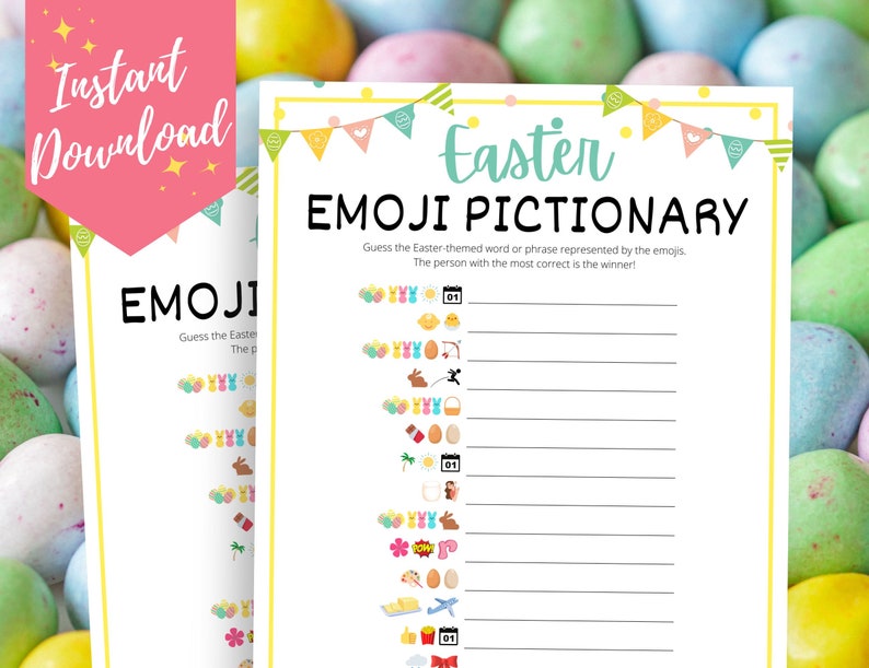 Easter Emoji Pictionary Game Fun Easter Emoji Game for Kids - Etsy